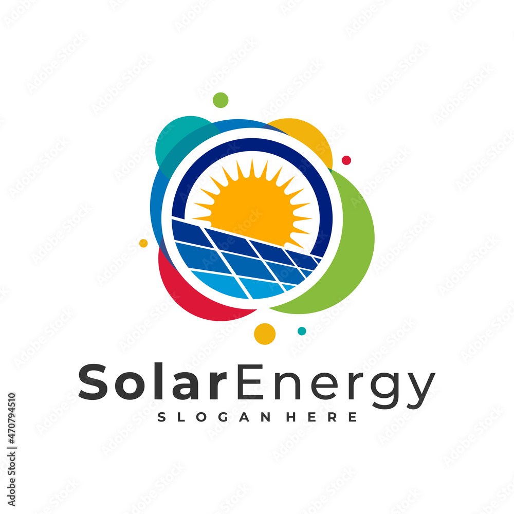 Colorful Solar logo vector template, Creative Solar panel energy logo ...