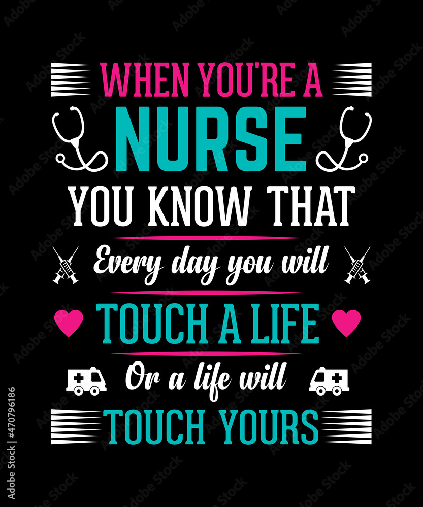 Nurse quotes Typography vector illustration, t-shirt design, print ...