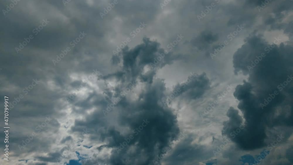 Time lapse clouds timelapse Gray cloud formations on sky, Nimbus moving, Appearance of raincloud ...