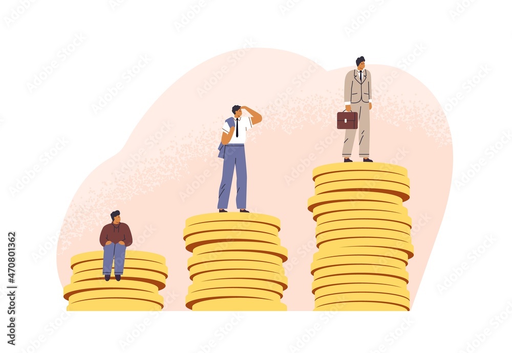 Salary and income growth, promotion at work concept. Employee growing ...