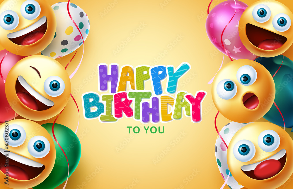 Birthday greeting vector background design. Happy birthday text with ...