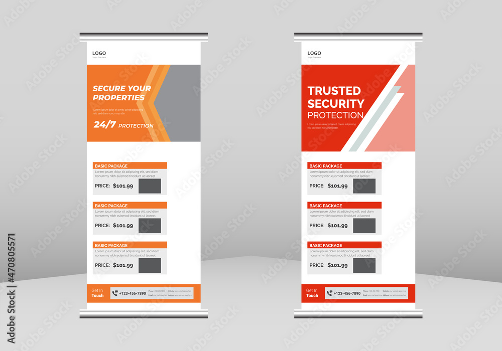security camera Roll up Banner Design, Real-time security camera Roll ...