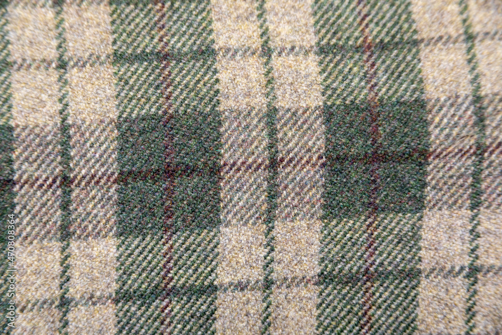 Green-gray rough fabric texture. Rectangular lines on the fabric Stock ...