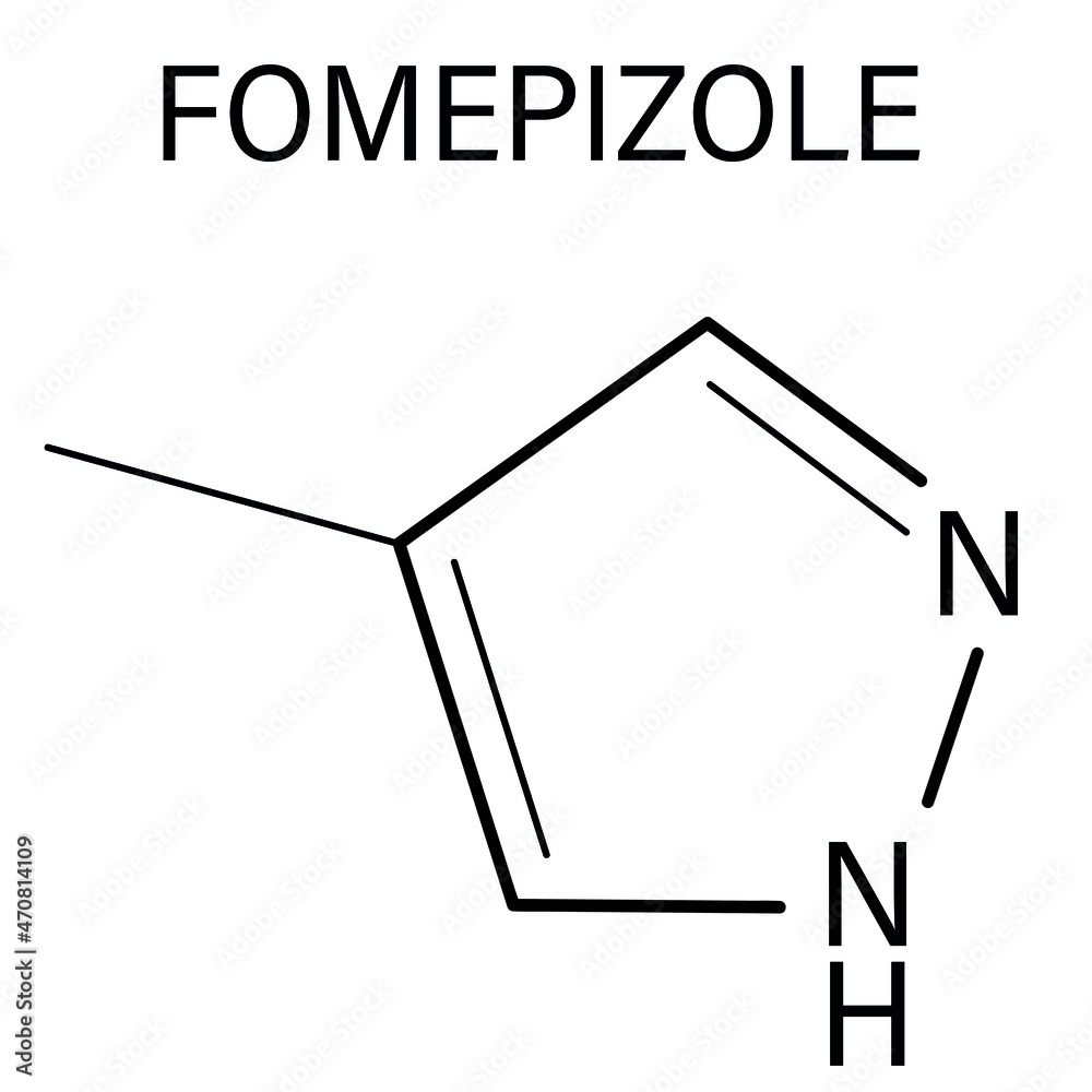 Vetor de Fomepizole molecule. Antidote used to treat methanol and ...