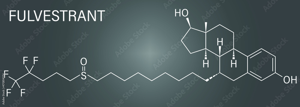 Fulvestrant cancer drug molecule (selective estrogen receptor degrader ...