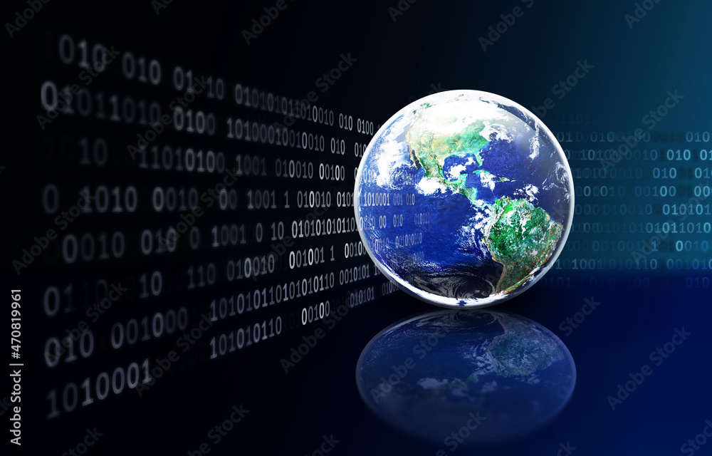 overflow or overload information in the digital world background ...