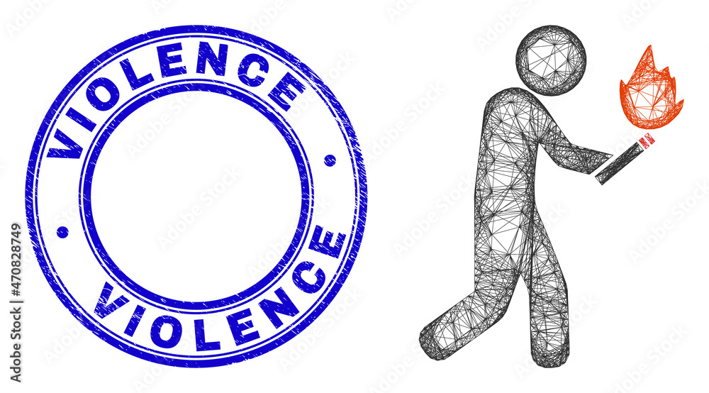 Carcass irregular mesh fire arsonist icon, and Violence textured round ...