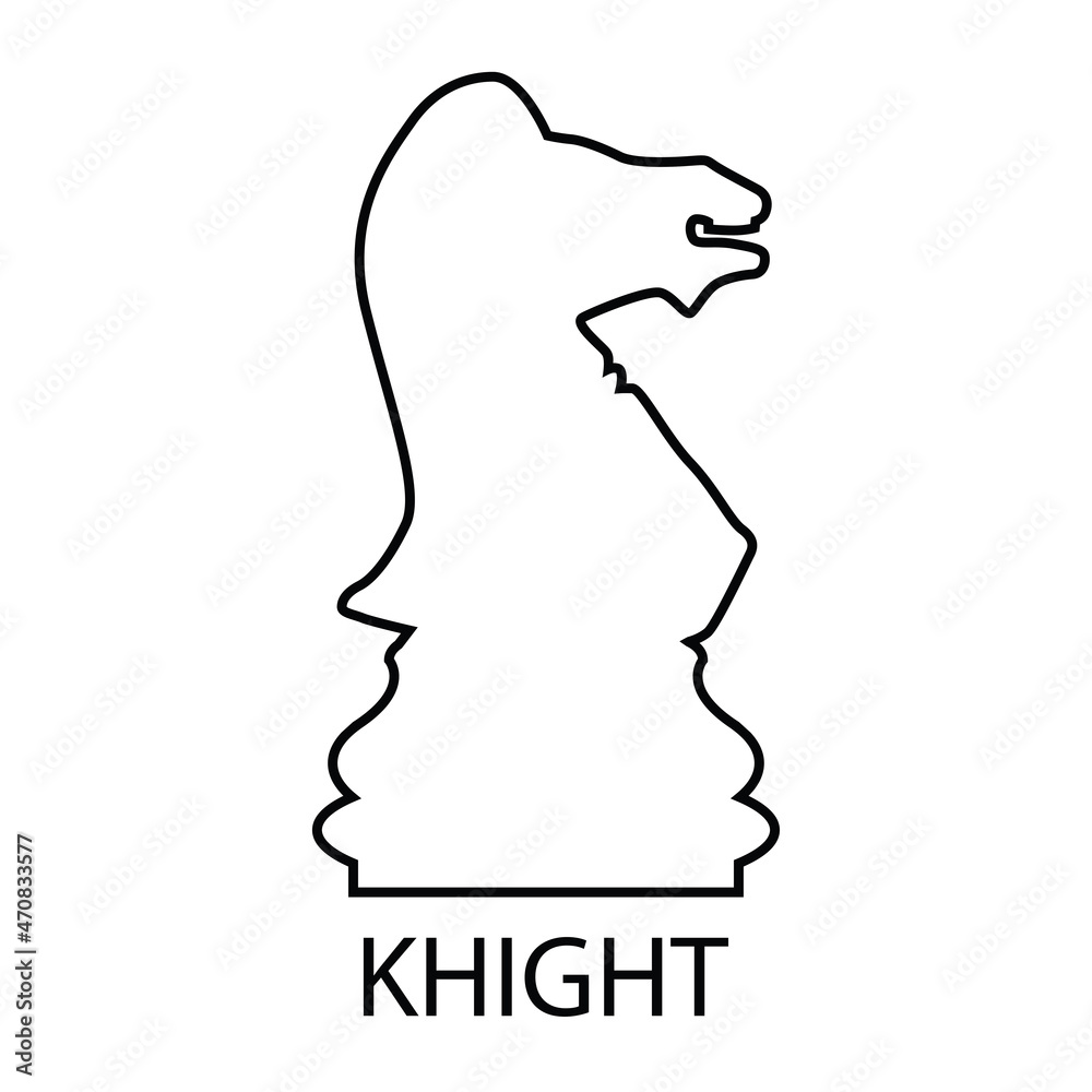 Chess Pieces Knight Outline