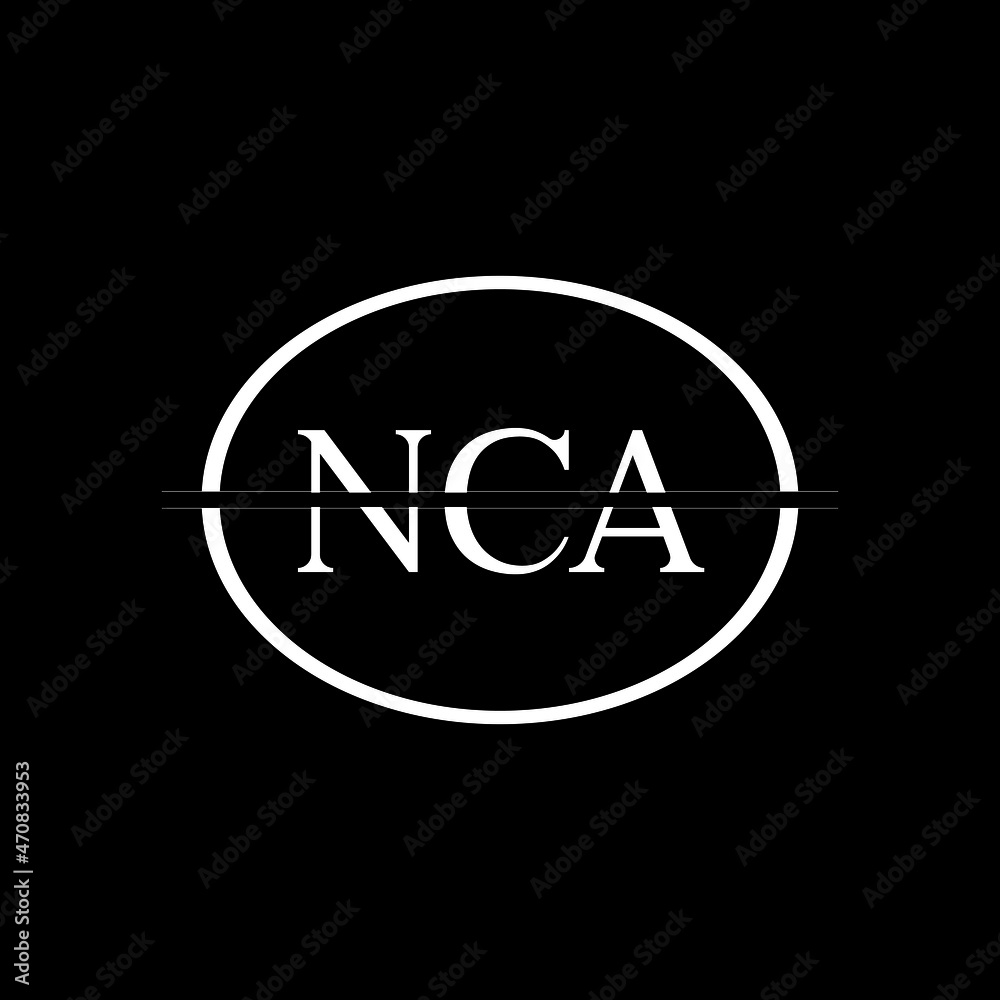 NCA letter logo design with black background in illustrator, vector ...