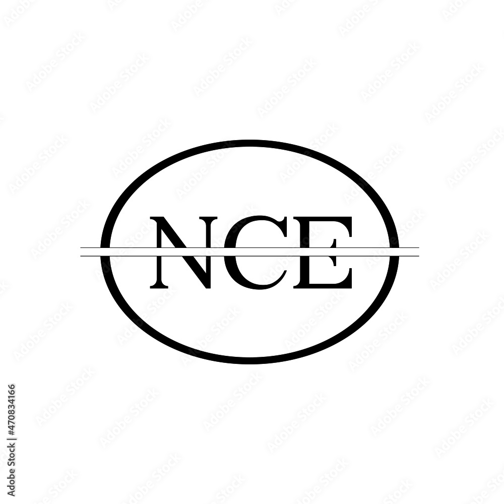 NCE letter logo design with white background in illustrator, vector ...