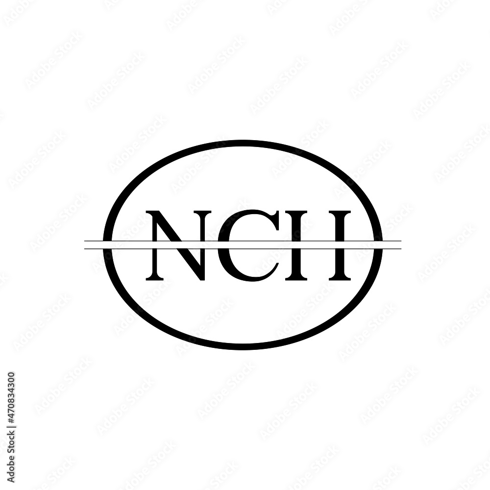 NCH letter logo design with white background in illustrator, vector ...