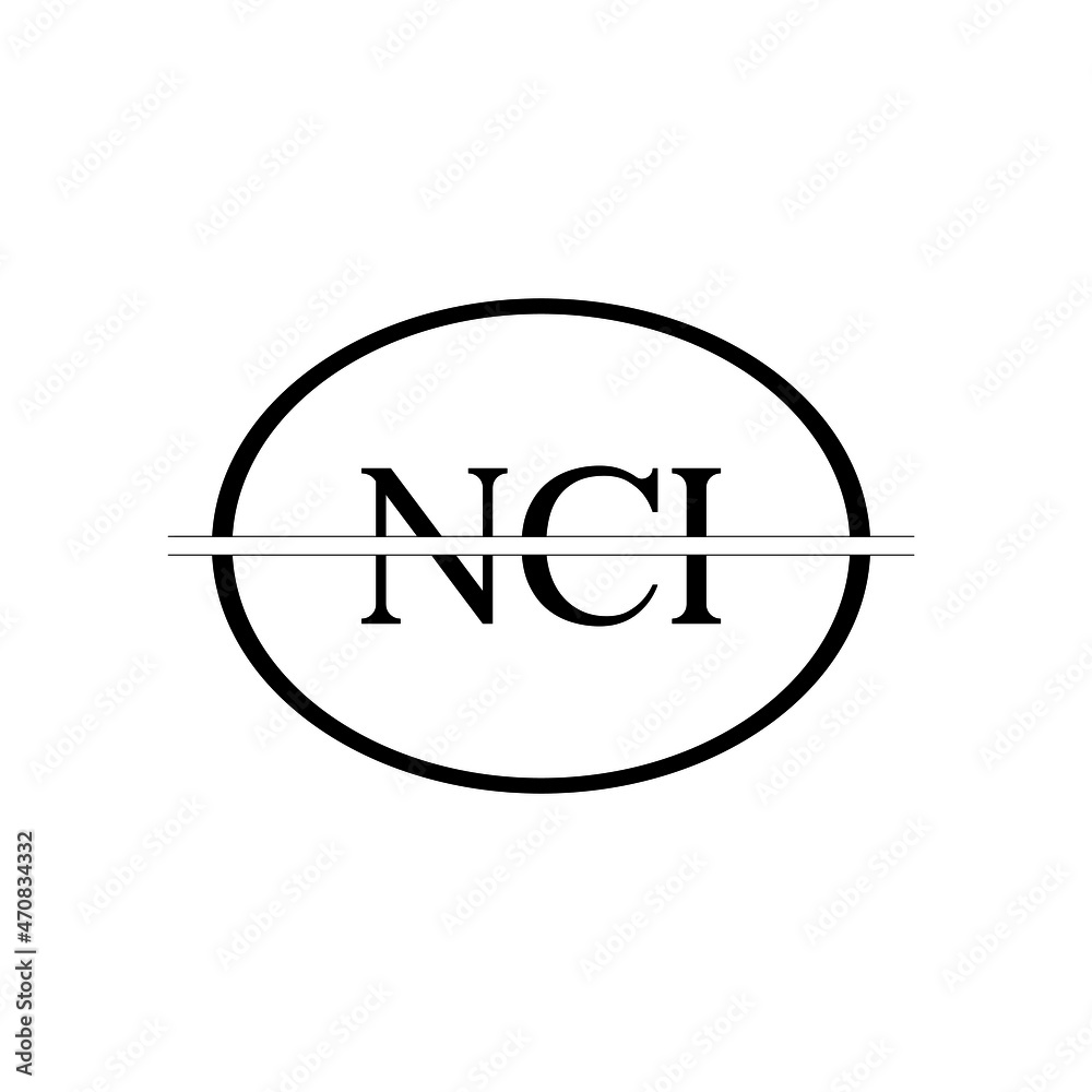 NCI letter logo design with white background in illustrator, vector ...