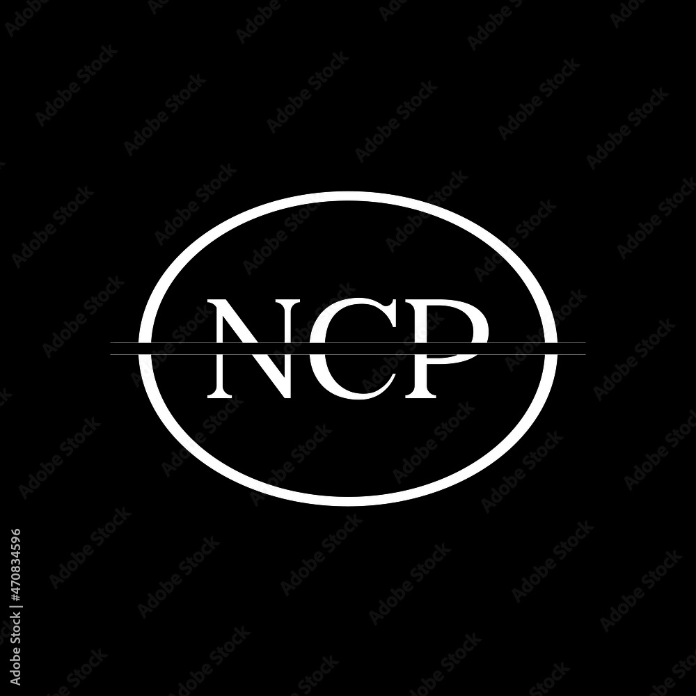 NCP letter logo design with black background in illustrator, vector ...