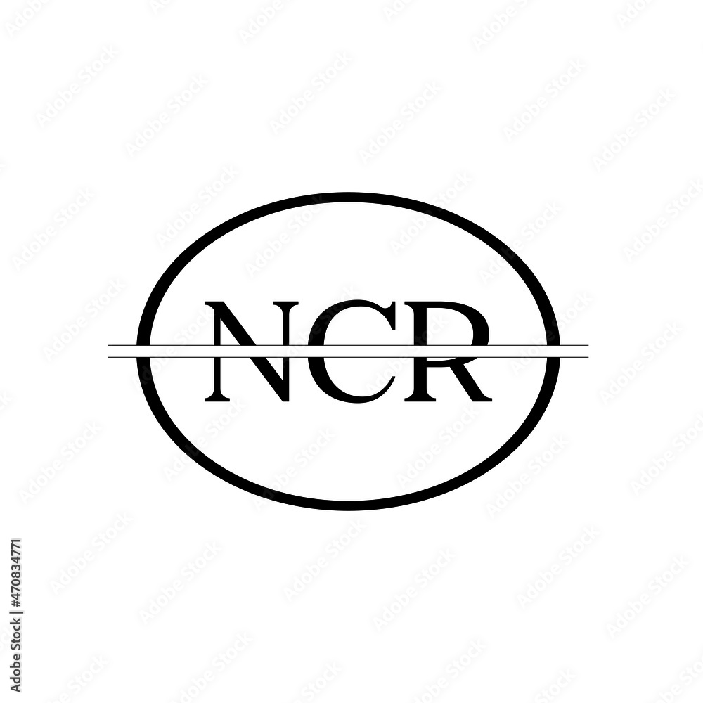 NCR letter logo design with white background in illustrator, vector ...