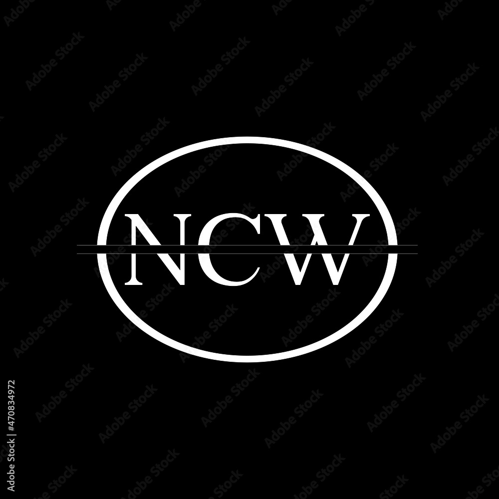 NCW letter logo design with black background in illustrator, vector ...