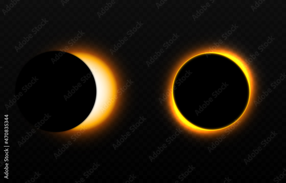Vector solar eclipse. Different phases of solar eclipse png, set of ...