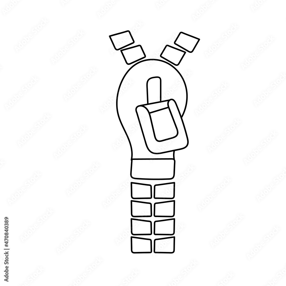 Simple coloring page. Vector cartoon zipper to be colored. Coloring ...