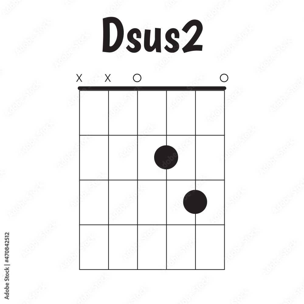 Guitar Chord Chart Dsus2 Stock Vector | Adobe Stock