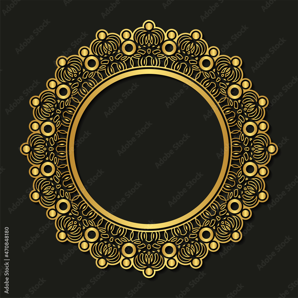 Luxury round border frame design Stock Vector | Adobe Stock