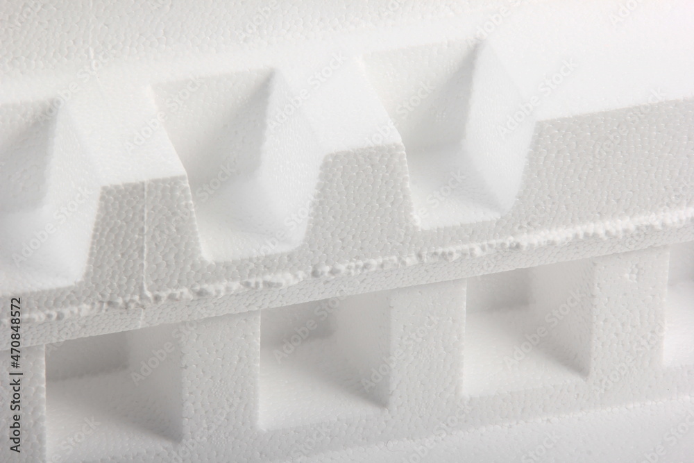 Styrofoam Sheets of different shapes on white background. Pieces of ...