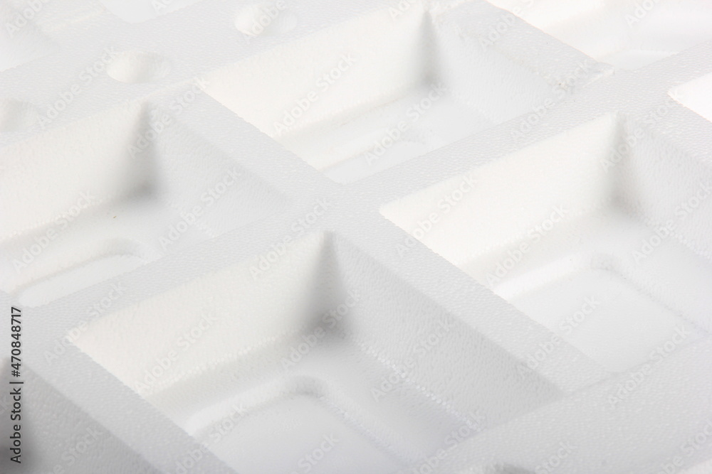 Styrofoam Sheets of different shapes on white background. Pieces of ...