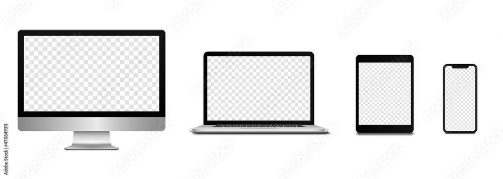 Device screen set - laptop smartphone tablet computer monitor ...