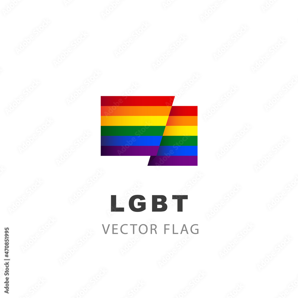 Gender flag colorful logo. LGBT flag. Vector illustration isolated on ...