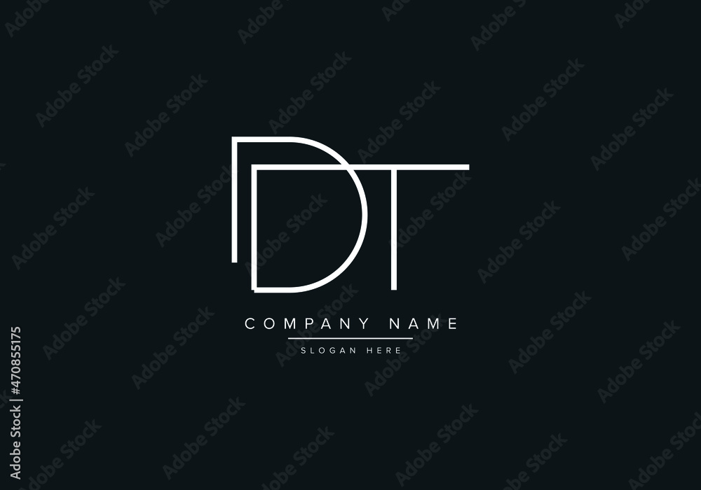 Initial alphabet letter monogram icon logo DT Stock Vector | Adobe Stock