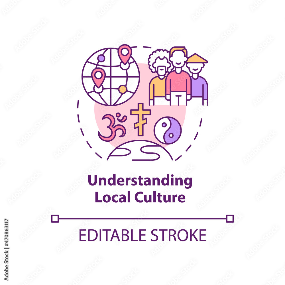 Understanding local culture concept icon. Expats struggles abstract ...
