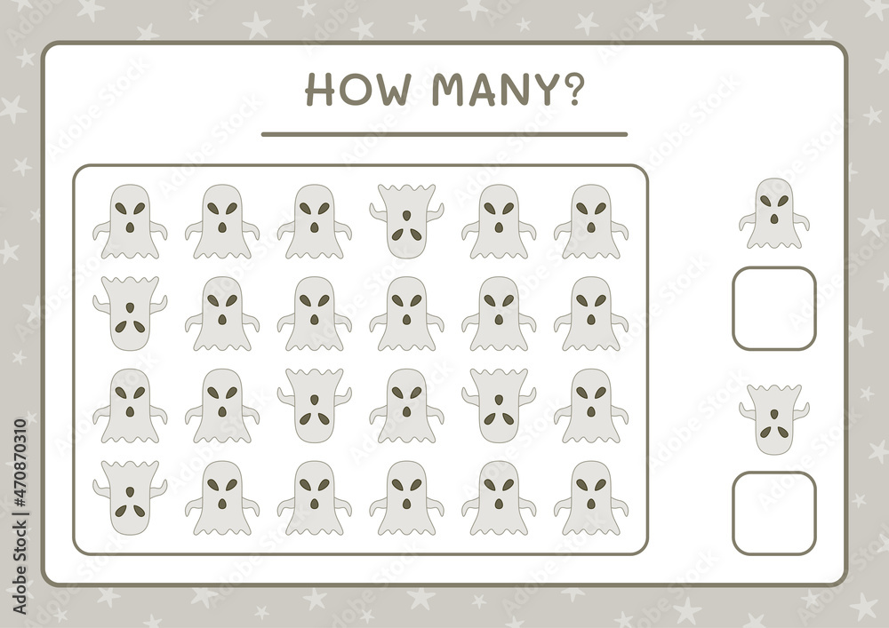 How many Ghost, game for children. Vector illustration, printable ...