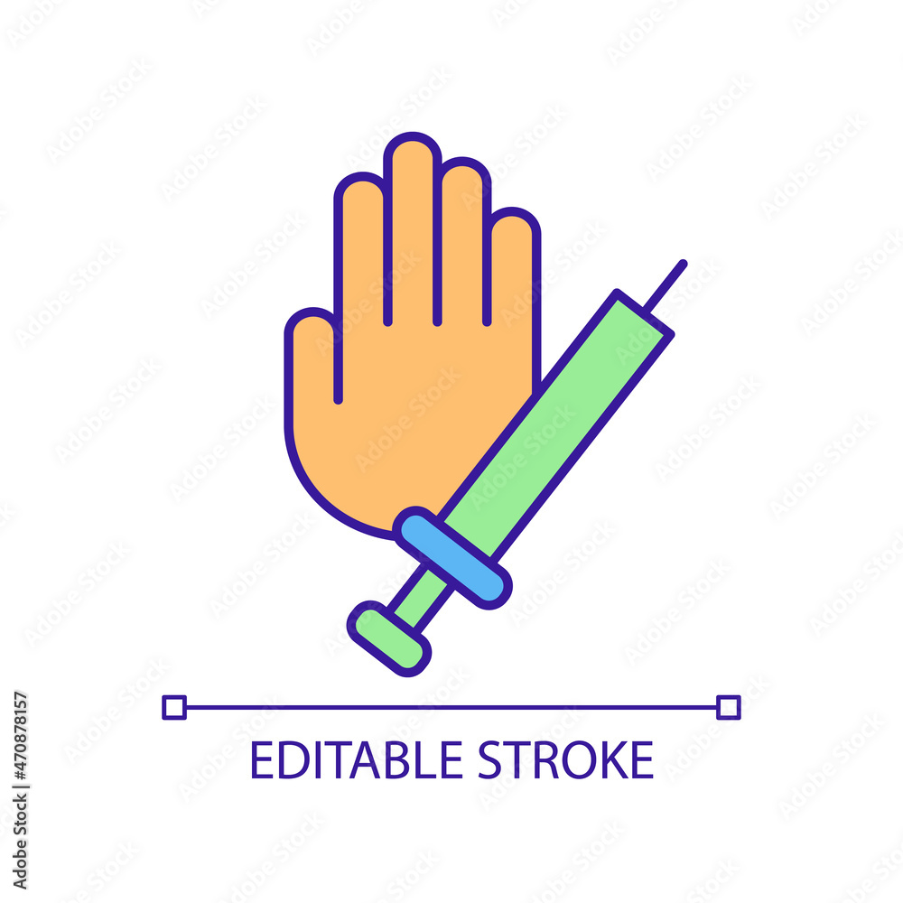 Vaccine exemptions RGB color icon. Vaccination contraindications ...