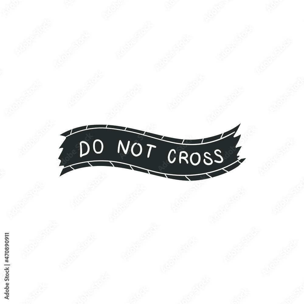Do Not Cross Icon Silhouette Illustration. Police Band Vector Graphic ...
