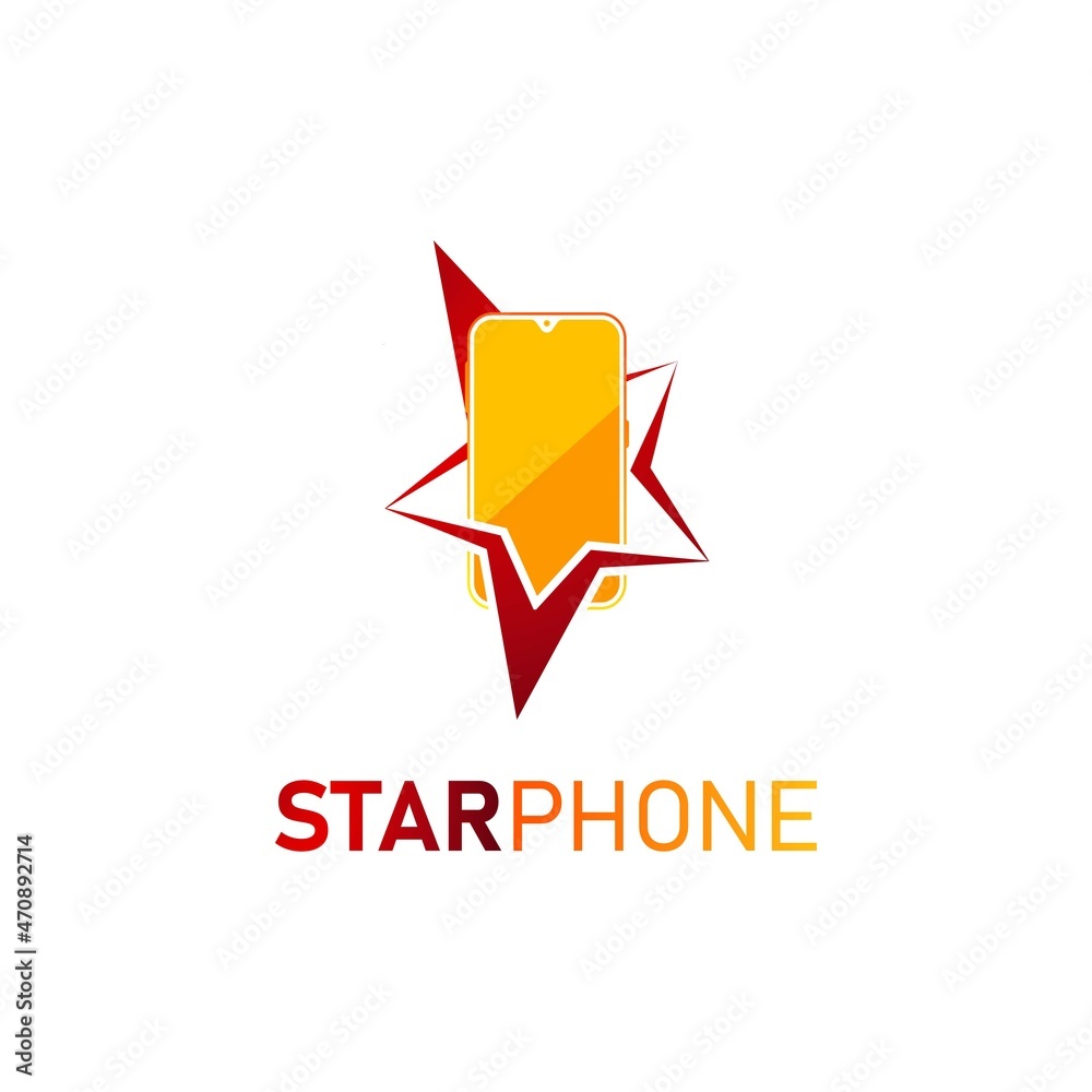 Star Phone Logo Design. With star, cell phone, telephone and smartphone ...