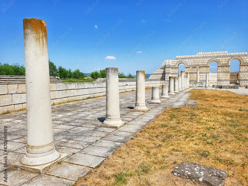 Cultural heritage of the Romans concept. Ancient Roman Atrium with ...