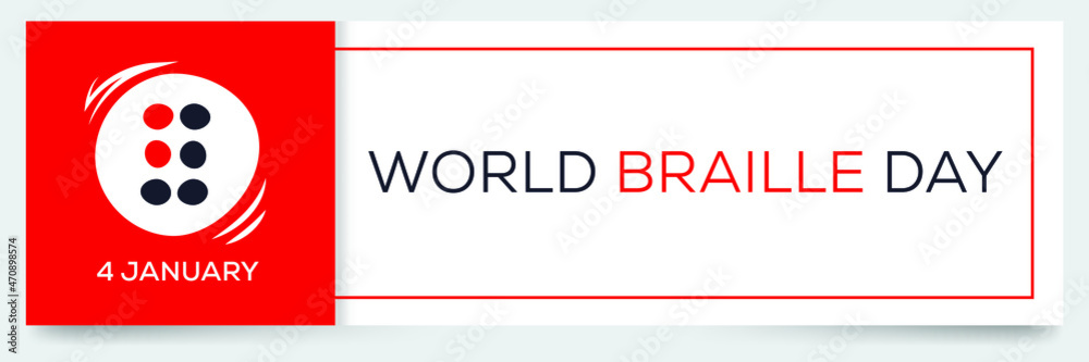 World Braille Day, held on 4 January. Stock Vector | Adobe Stock