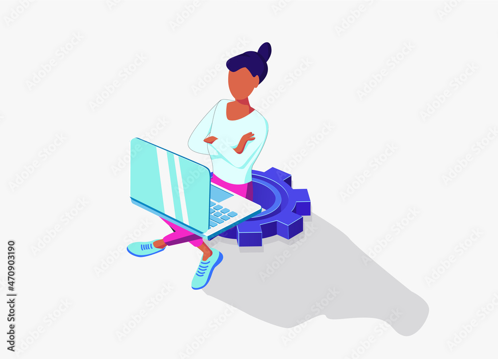 Customer service, programmer coding, operator woman, business woman ...