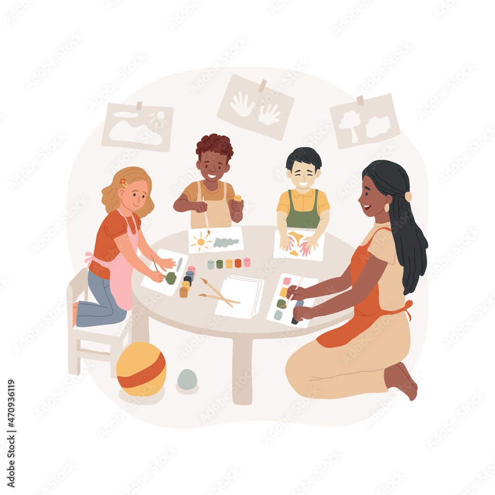 Painting isolated cartoon vector illustration. Imagination and ...