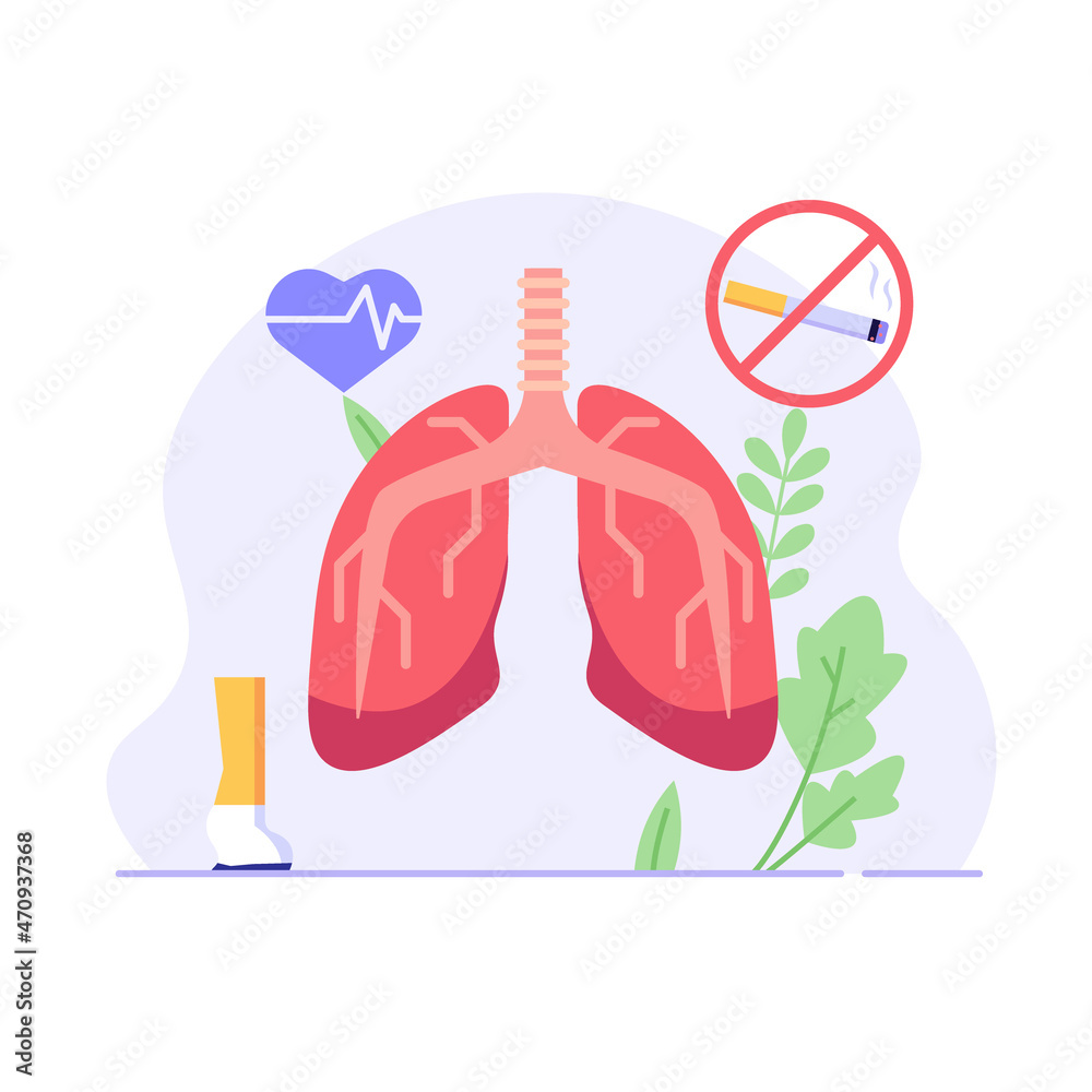 Stop sign quits smoking. Ex-smoker with new health life. Concept of ...