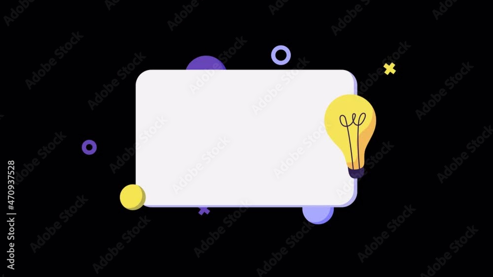 white banner for text, Fun fact, information. ALPHA channel animation ...