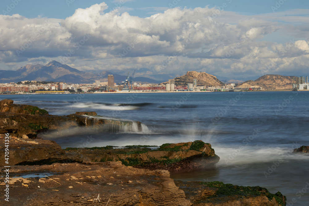 technic photography with long exposure, in mediterranean sea, "agua ...