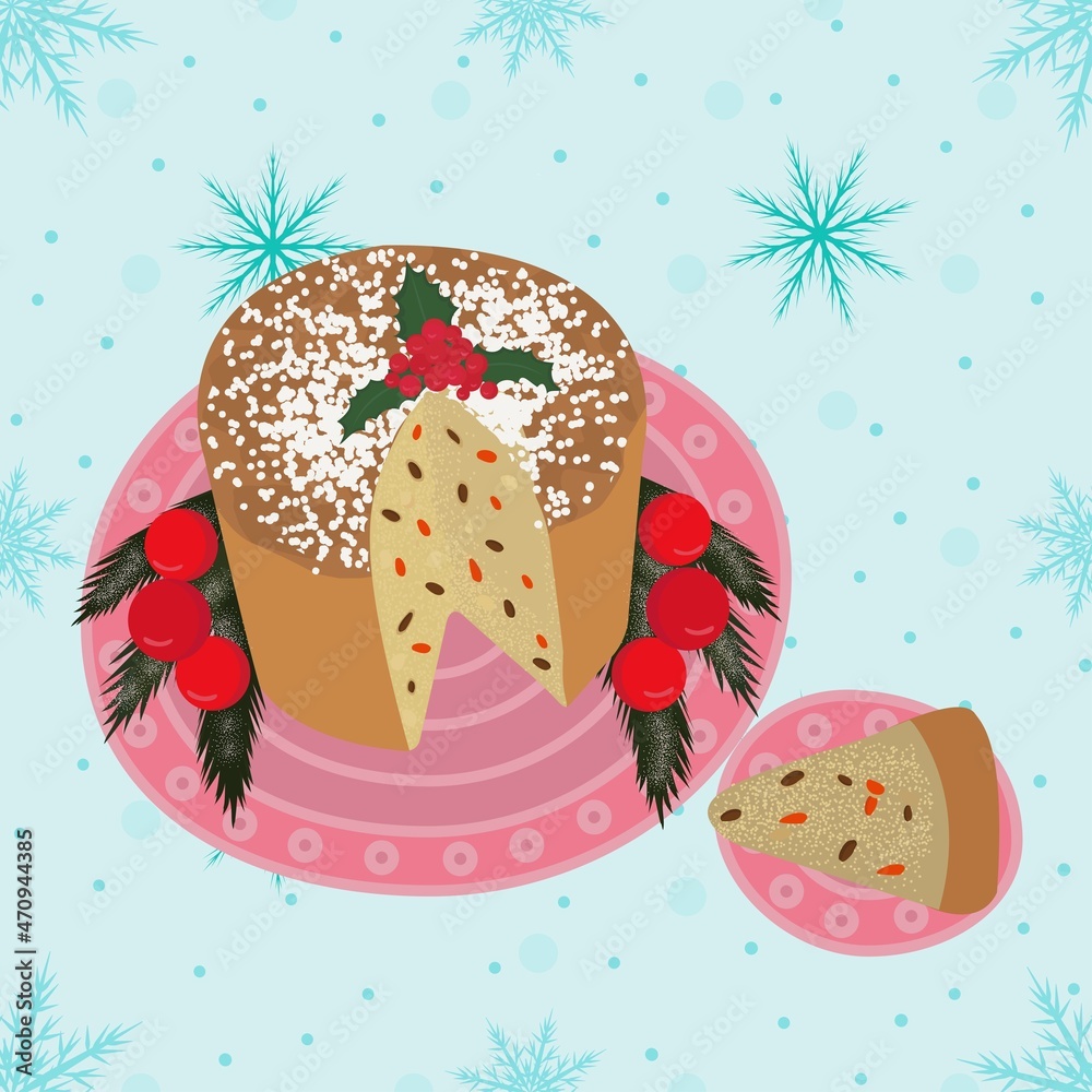 Christmas Traditional Sweet Bread Cake Panettone Italian Panettone
