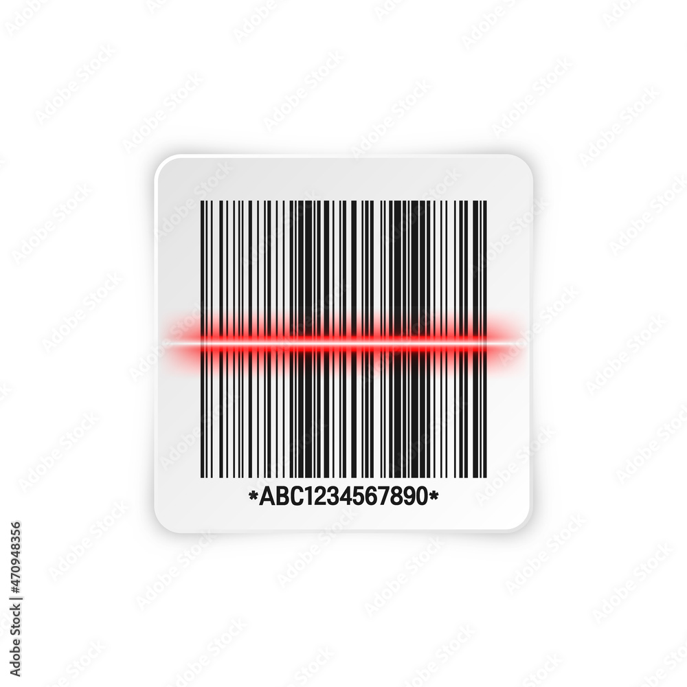 Realistic barcode sticker. Identification tracking code. Serial number ...