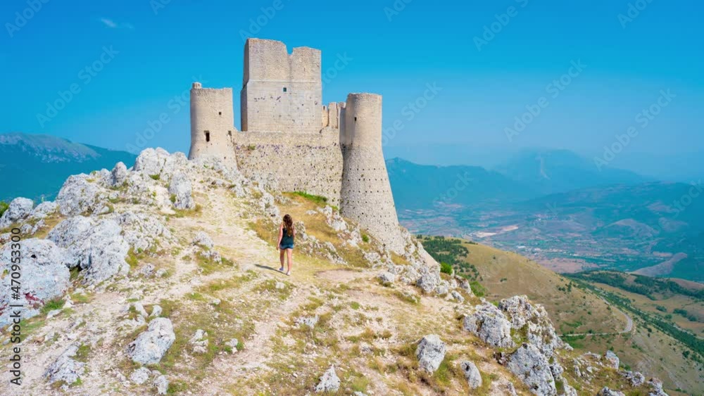 Castle of Rocca Calascio and Santa Maria della Pieta church, Aquila ...