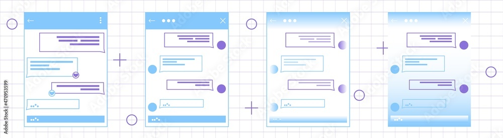 Vecteur Stock Interface smartphone chat bot vector template ...