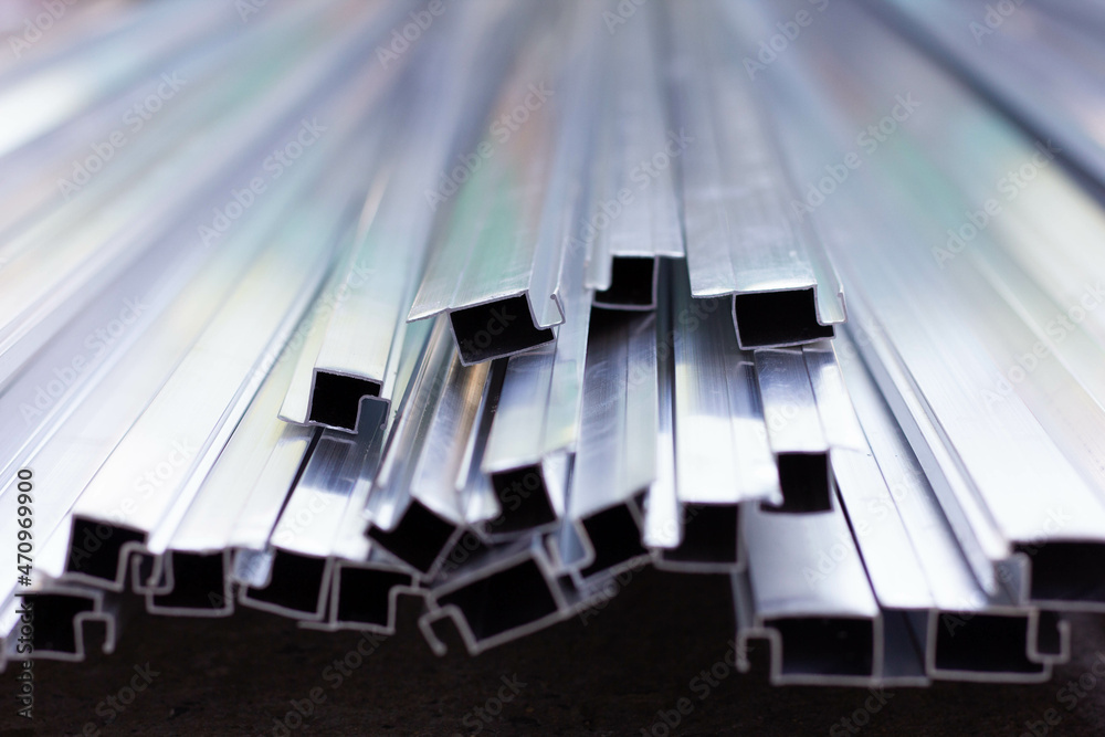 aluminum cross section for residential buildings Stock Photo | Adobe Stock