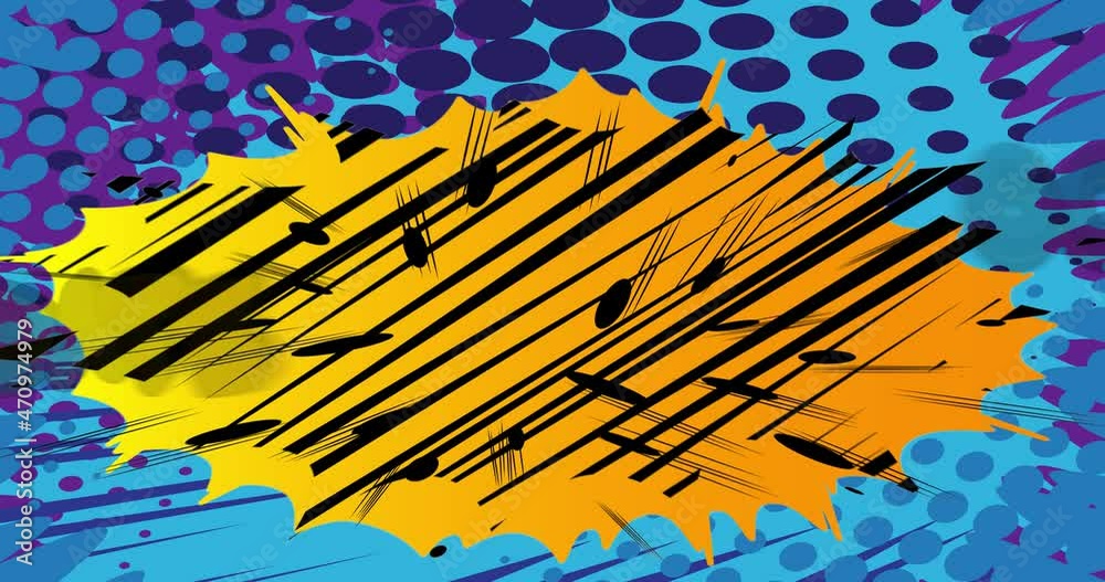 Cool Update. Motion poster. 4k animated Comic book word text moving on ...