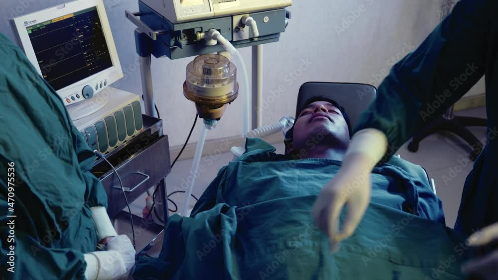 Dead patient surgeon doctor covering face on bed finished operate ...