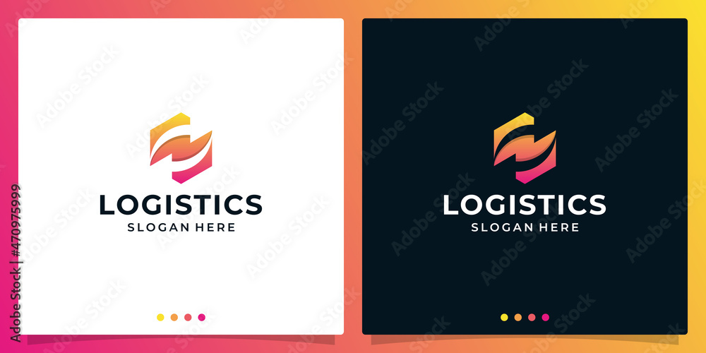 Box package Logo Design Template. Vector Logistics Company Logo With ...