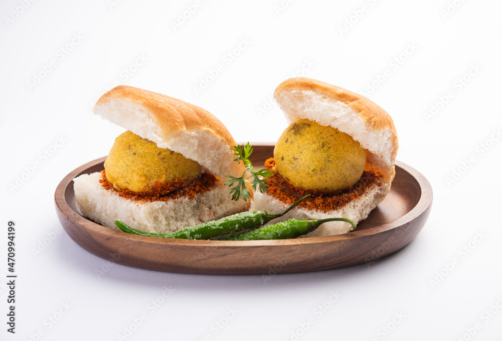 Vada Pav OR Wada Pao or indian burger Stock Photo | Adobe Stock