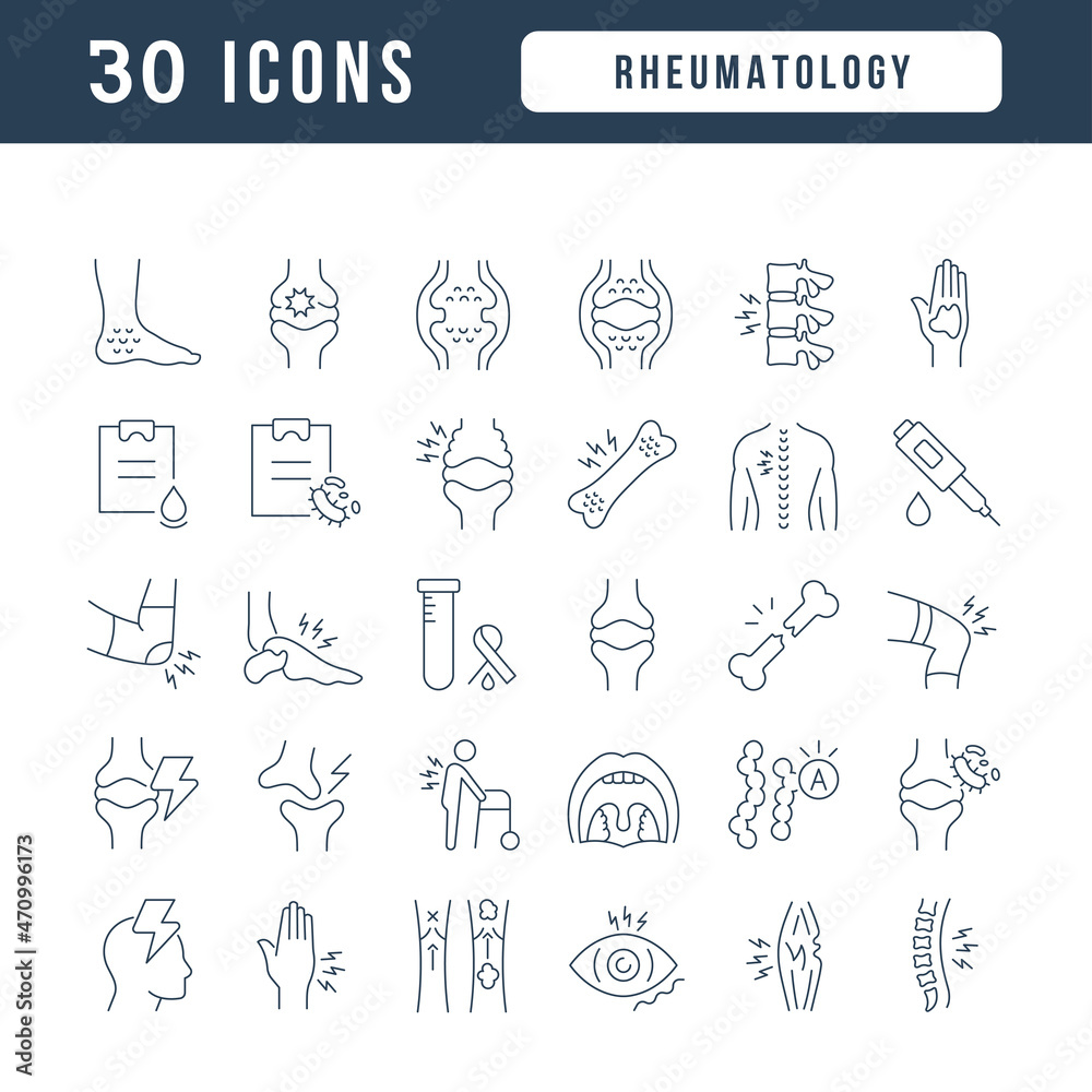 Rheumatology. Collection of perfectly thin icons for web design, app ...